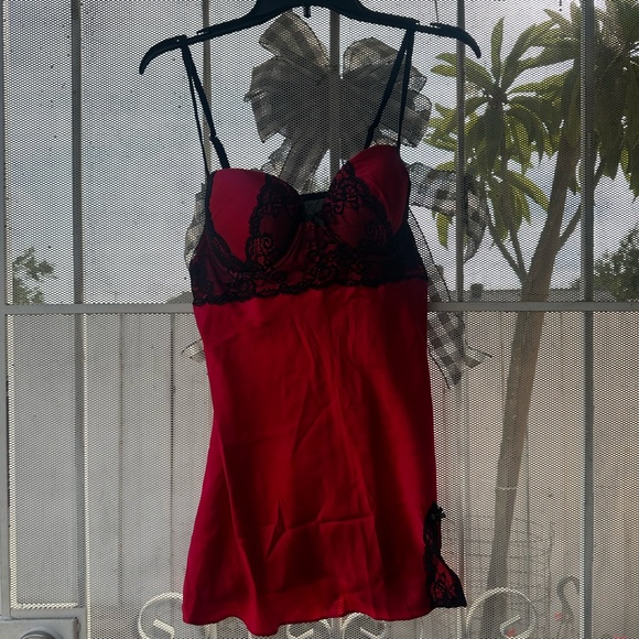 Apt. 9 | Intimates & Sleepwear | Red And Black Lace Chemise Babydoll ...
